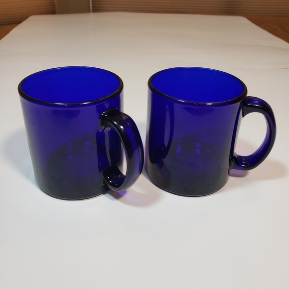 Vintage | Kitchen | Vintage Deep Cobalt Blue Glass 2 Oz Coffee Mugs ...